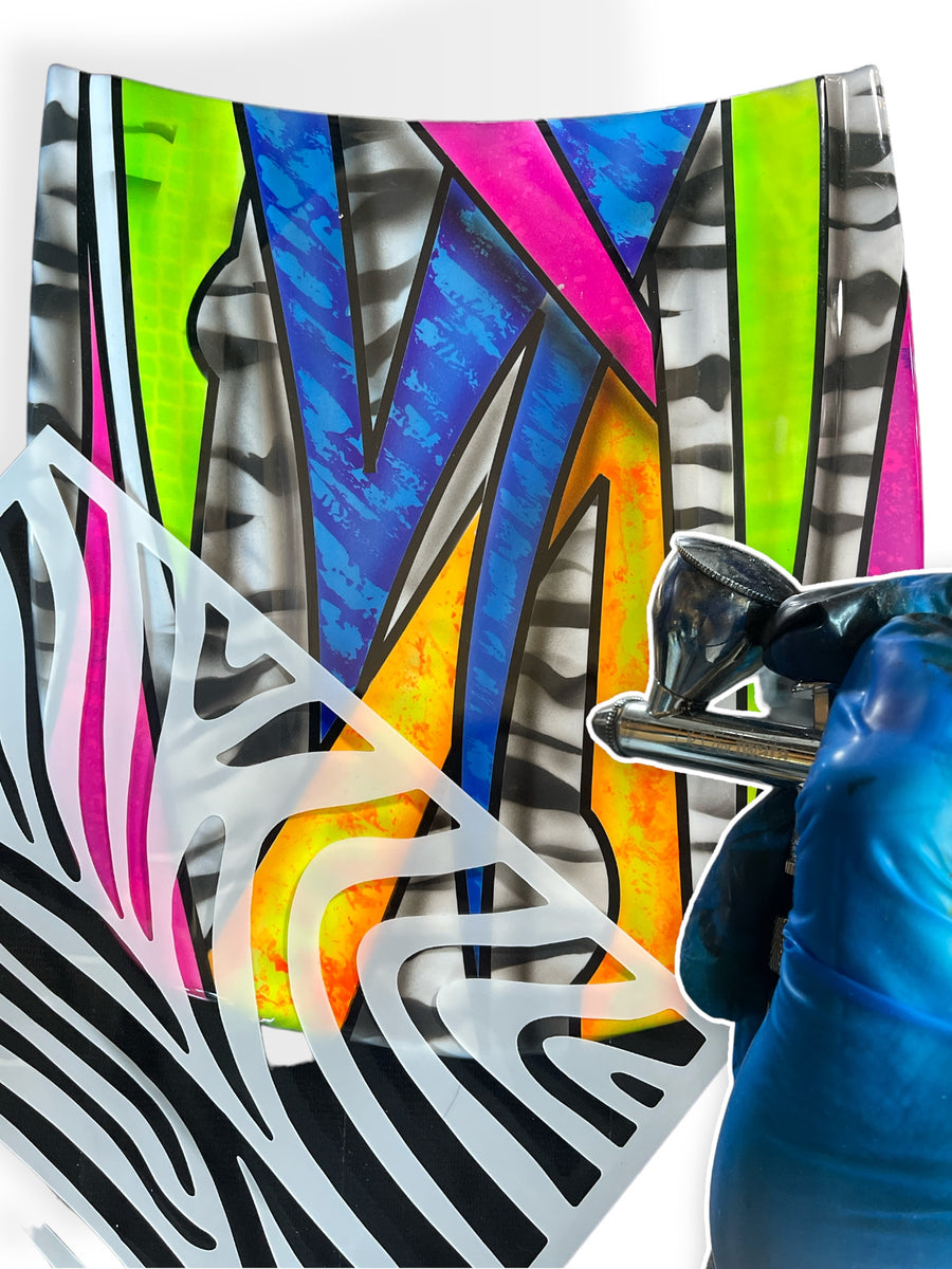 LiME LiNE Airbrush Stencil Set, Wood Grain, Grunge, Animal Print Custo ...