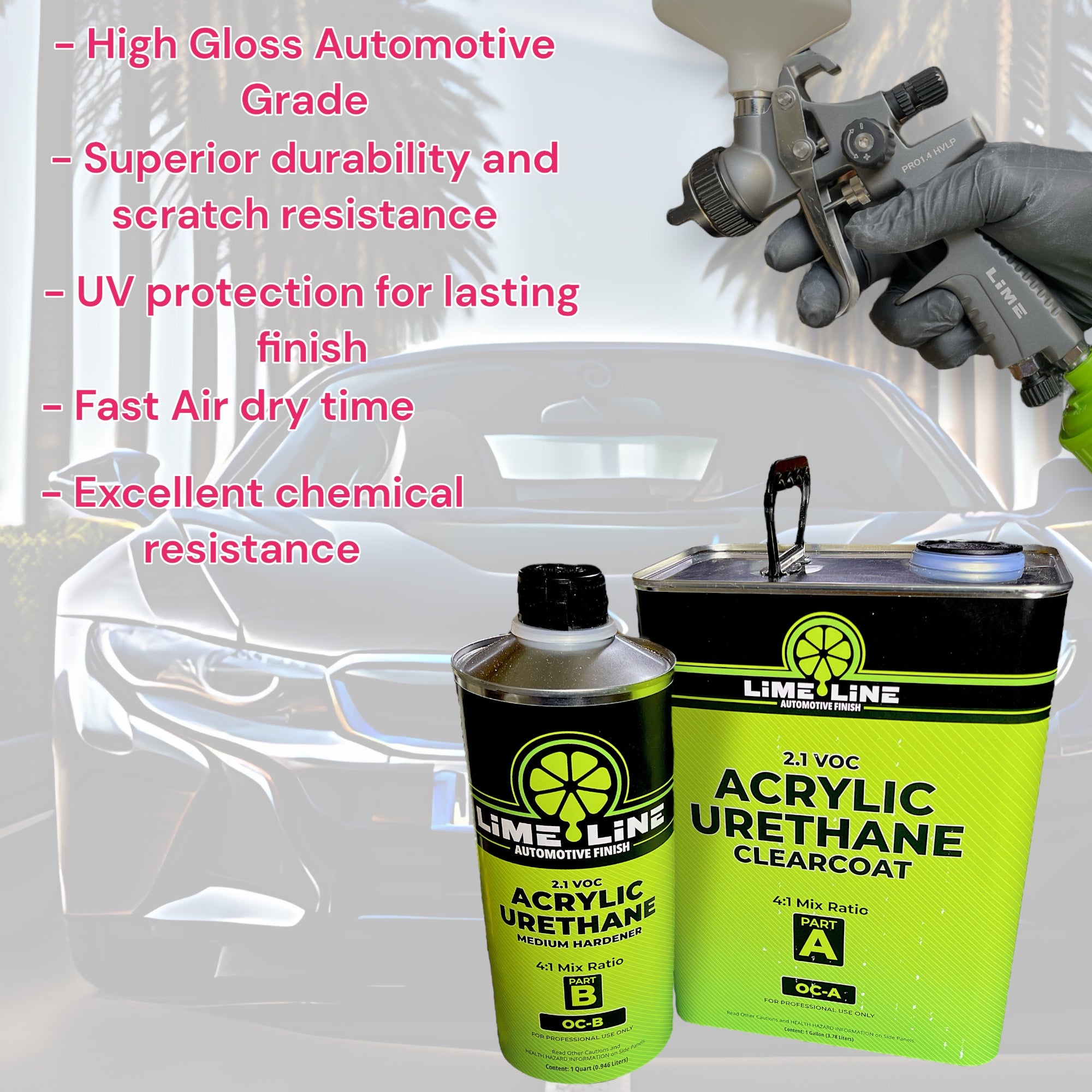 LiME LiNE Automotive Clearcoat,High Gloss Acrylic Urethane 2k Top Coat – LiME LiNE Paint Supply